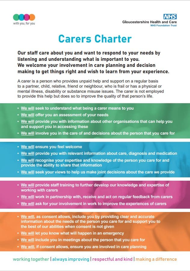 Our Carers' Charter > Glos Health & Care NHS Foundation Trust
